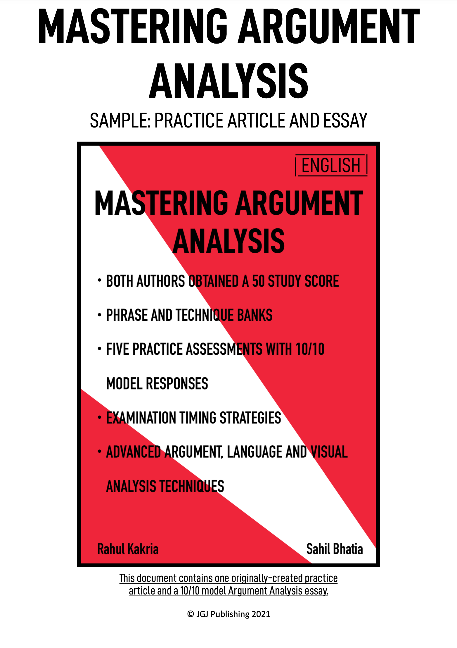 Argument Analysis: Article + 10/10 Model Essay – VCEWeb